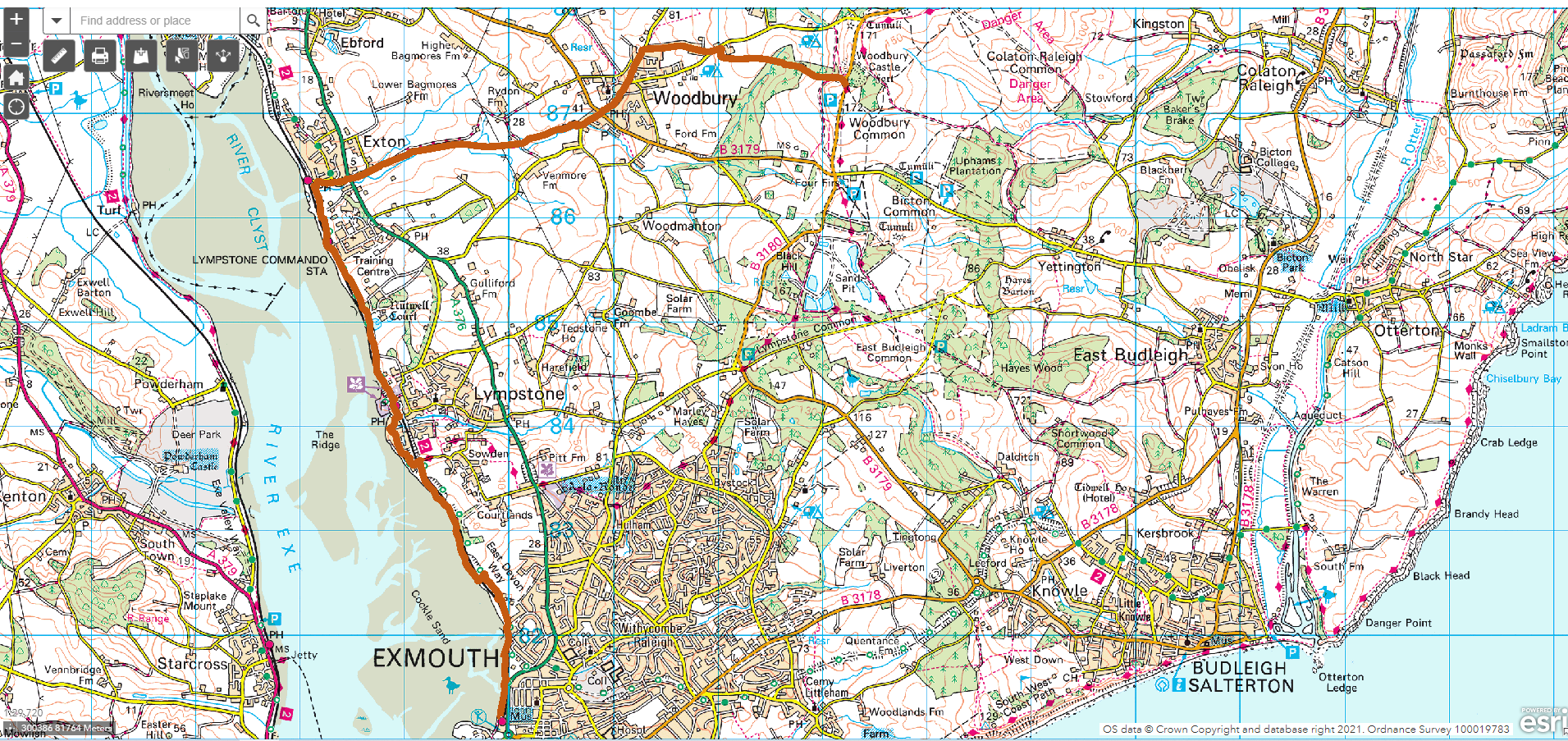 Exmouth - Woodbury Castle section - alternative routes | East Devon Way Exmouth - Woodbury Castle section - alternative routes | East Devon Way